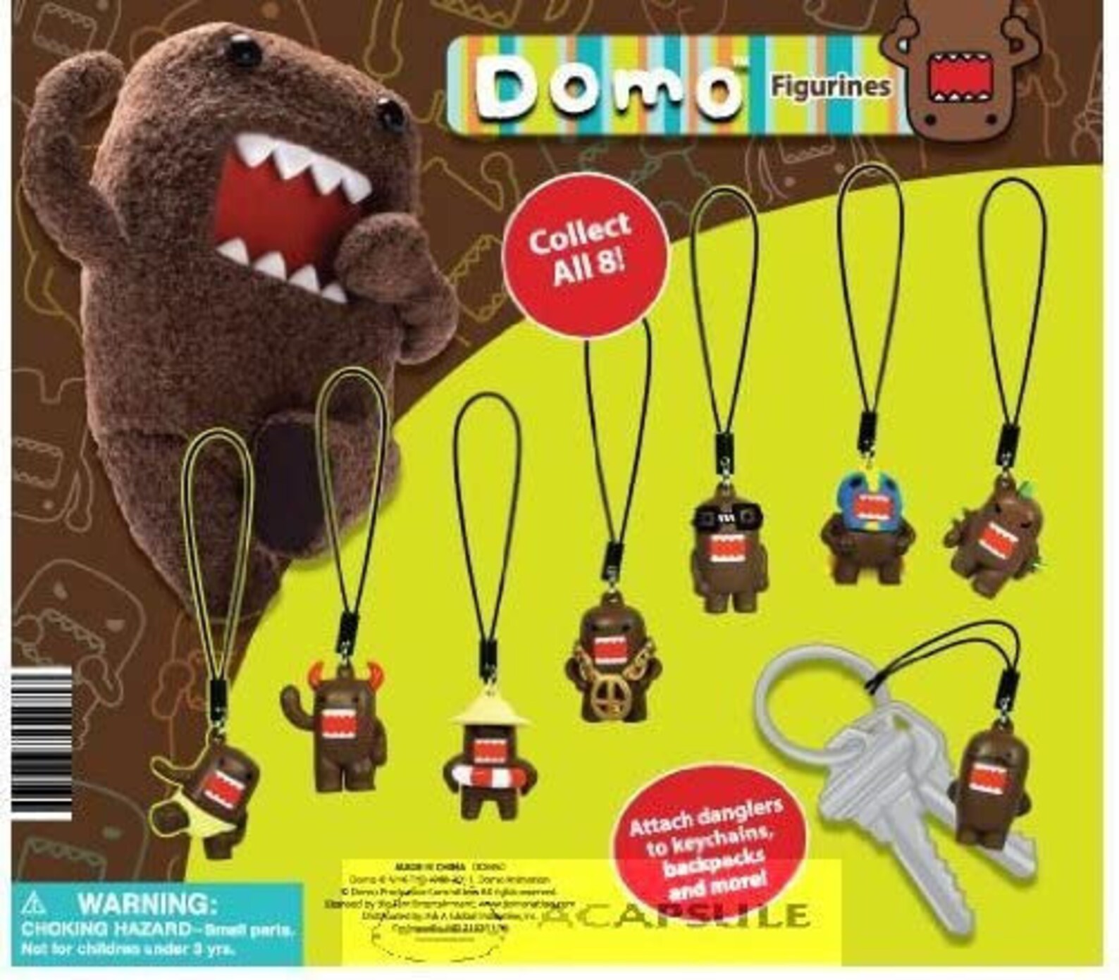 Domo Kun Charm Danglers Complete Set of 8 Domos Keychain | Etsy