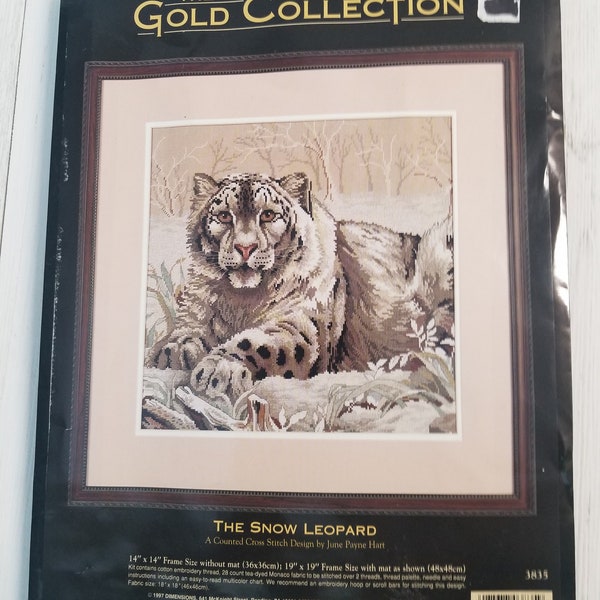 Dimensions Cross Stitch Snow Leopard - Etsy
