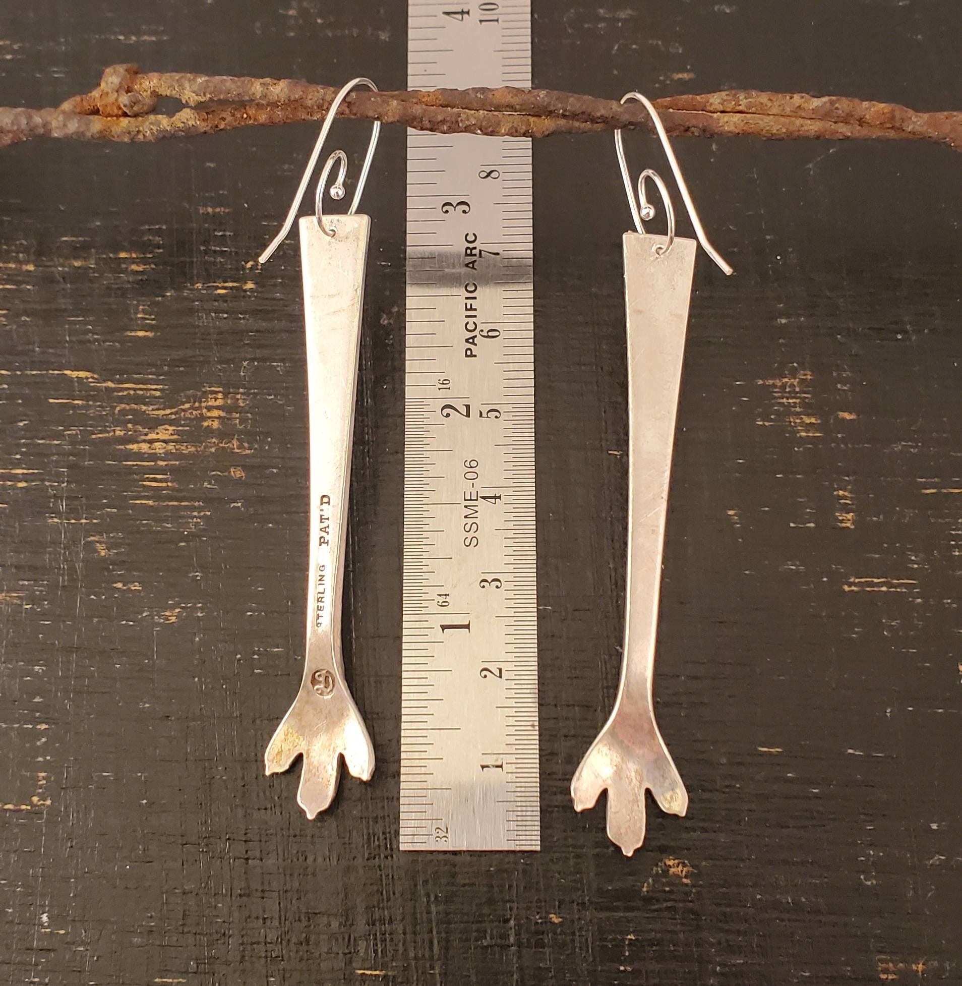 Sterling Silver Chicken Foot Earrings Made From Old Silverware - Etsy UK