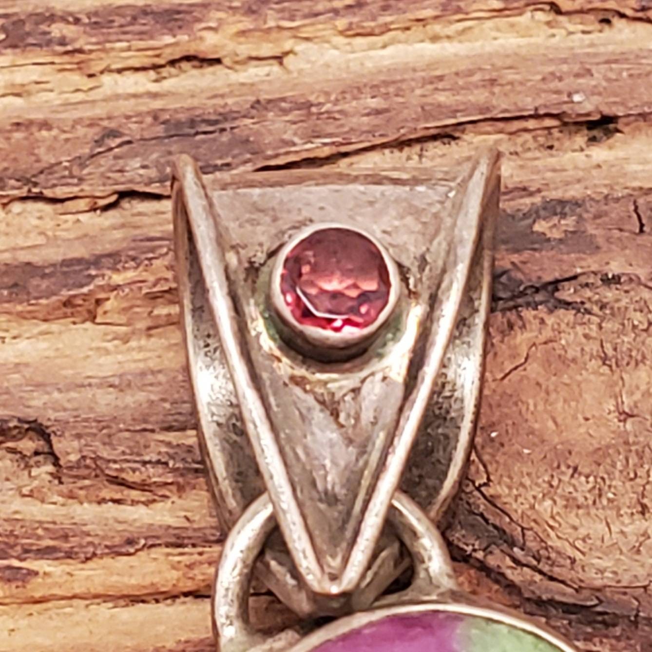 Ruby Zoisite Mystic Topaz Garnet and Sterling Silver Pendant - Etsy UK