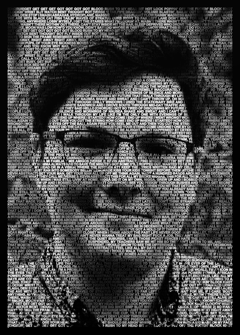 Word Art Typography Portrait in 24H Moneyback Guarantee - Etsy