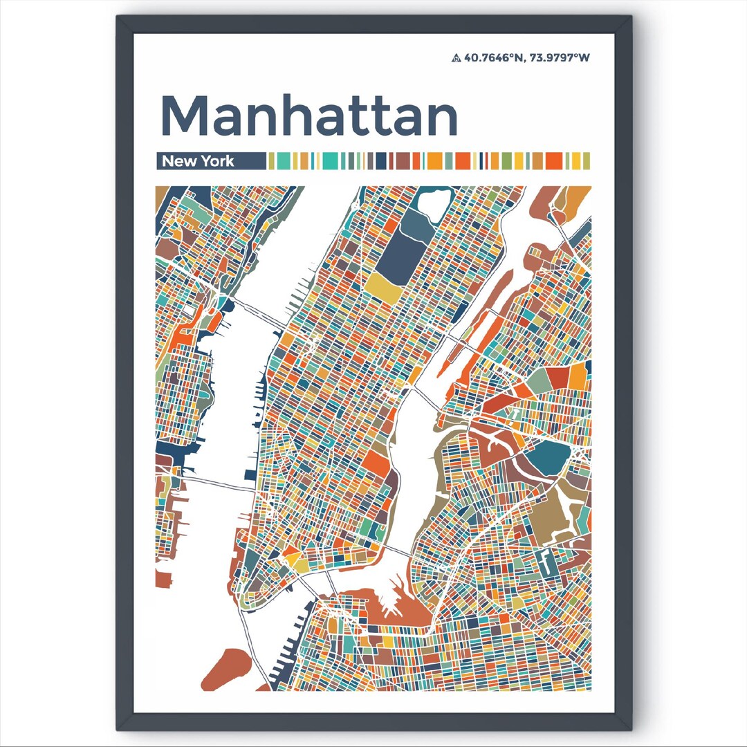 Colorful Map, Custom Pop Color City Map, Vibrant Custom City Map ...