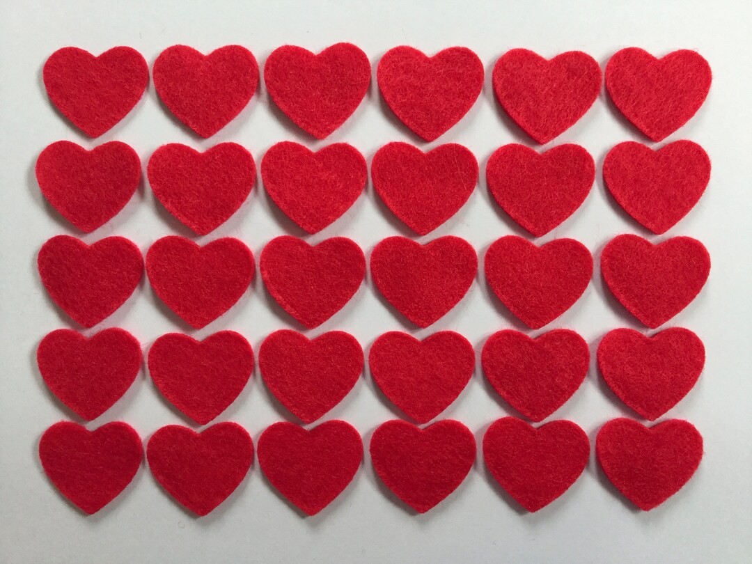 Felt Heart Shapes for Crafts, Die-cut by Hand, Pack of 30 Hearts ...