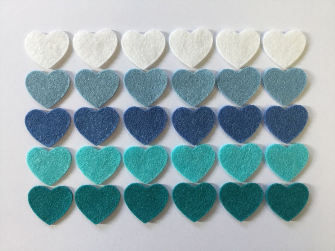Felt Heart Shapes for Crafts, Die-cut by Hand, Pack of 30 Hearts ...