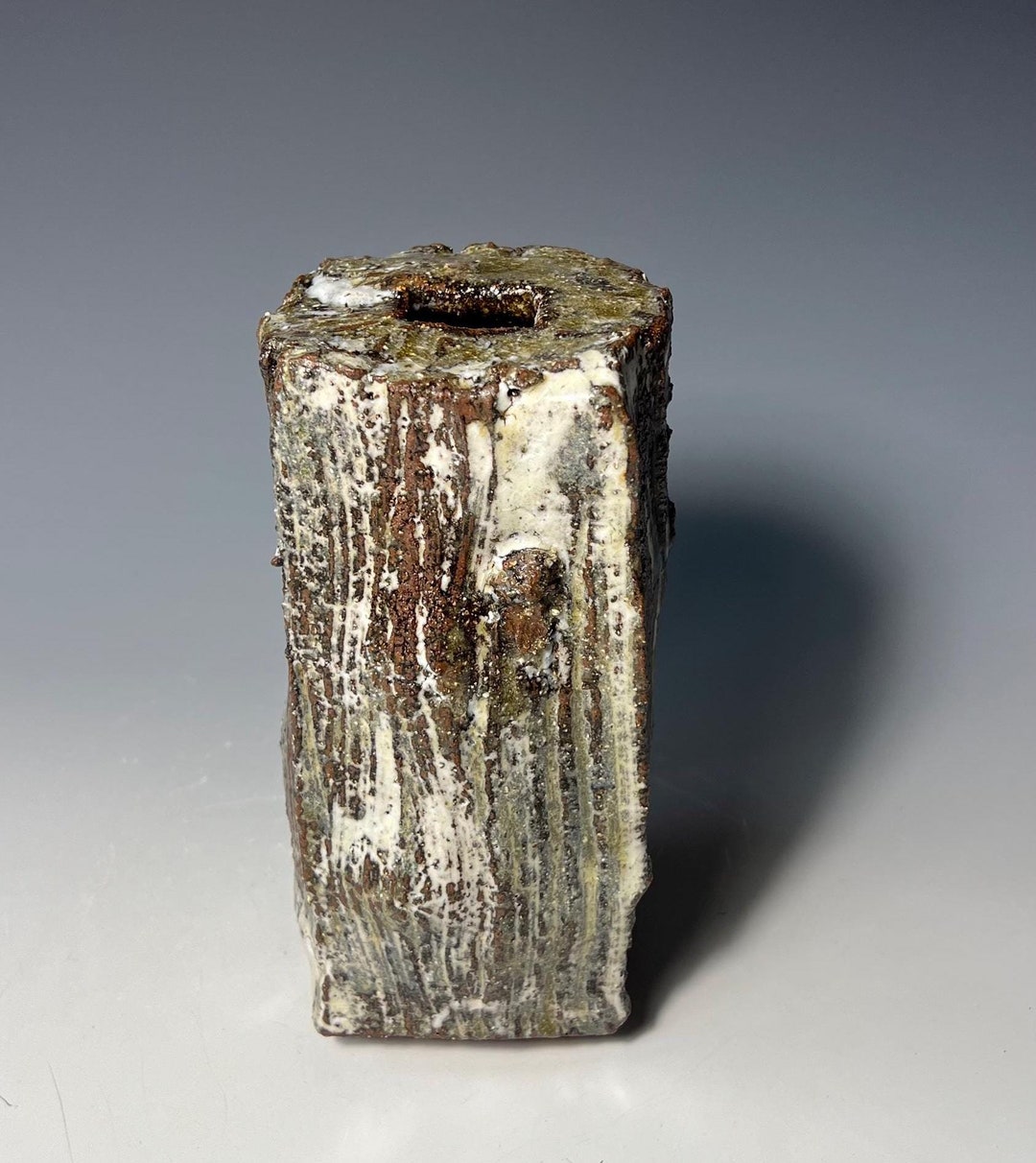 Square Vase, Tree Bark Vase, Forest Vase, Chamotte Vase, Sculptural ...