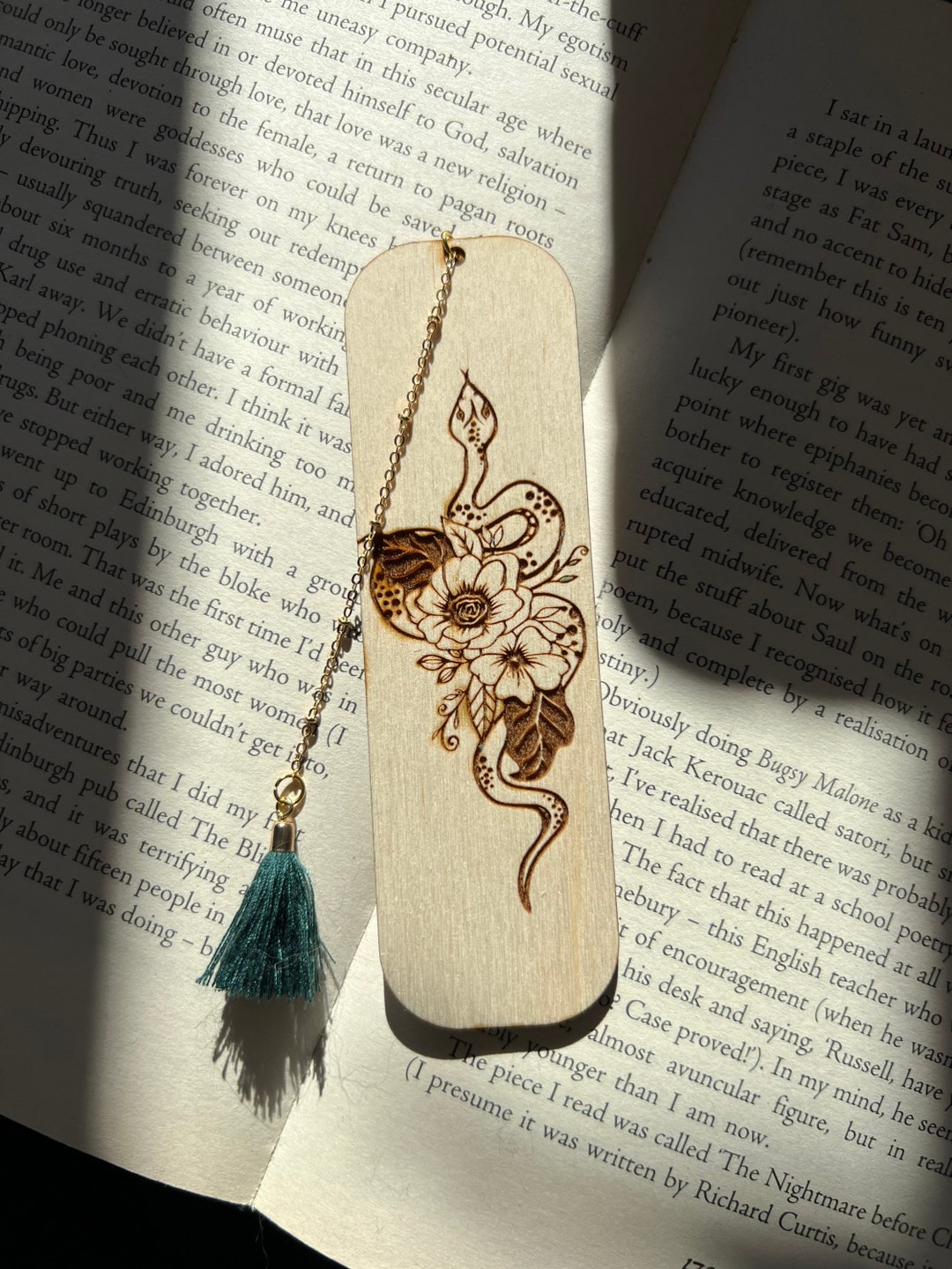 Snake Floral Bookmark Handmade / Moon / Floral / Celestial / Gift ...