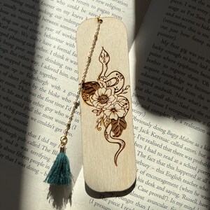 Snake Floral Bookmark Handmade / Moon / Floral / Celestial / Gift ...