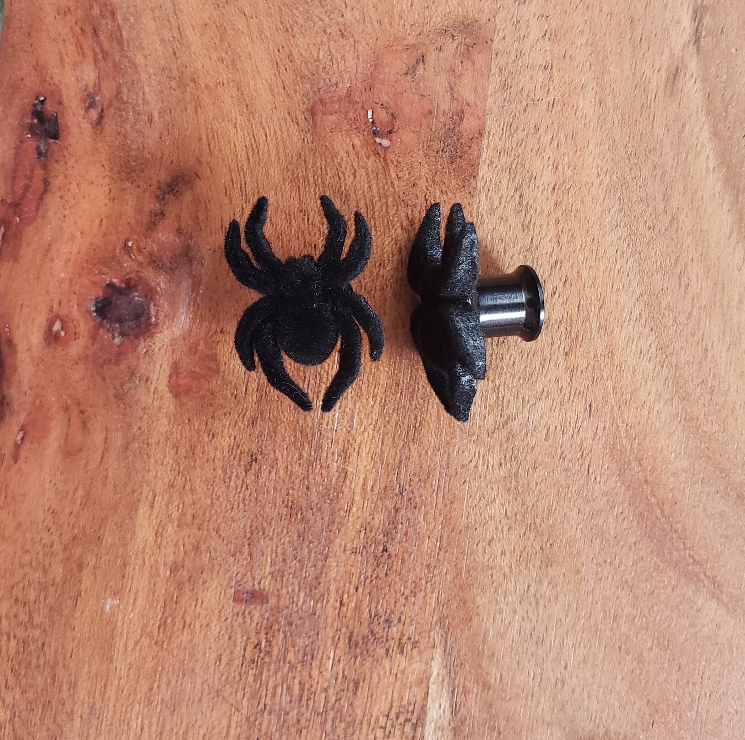 4g 00g Black Velvet Spider Plugs Handmade / Tunnels / - Etsy