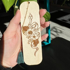 Snake Floral Bookmark Handmade / Moon / Floral / Celestial / Gift ...