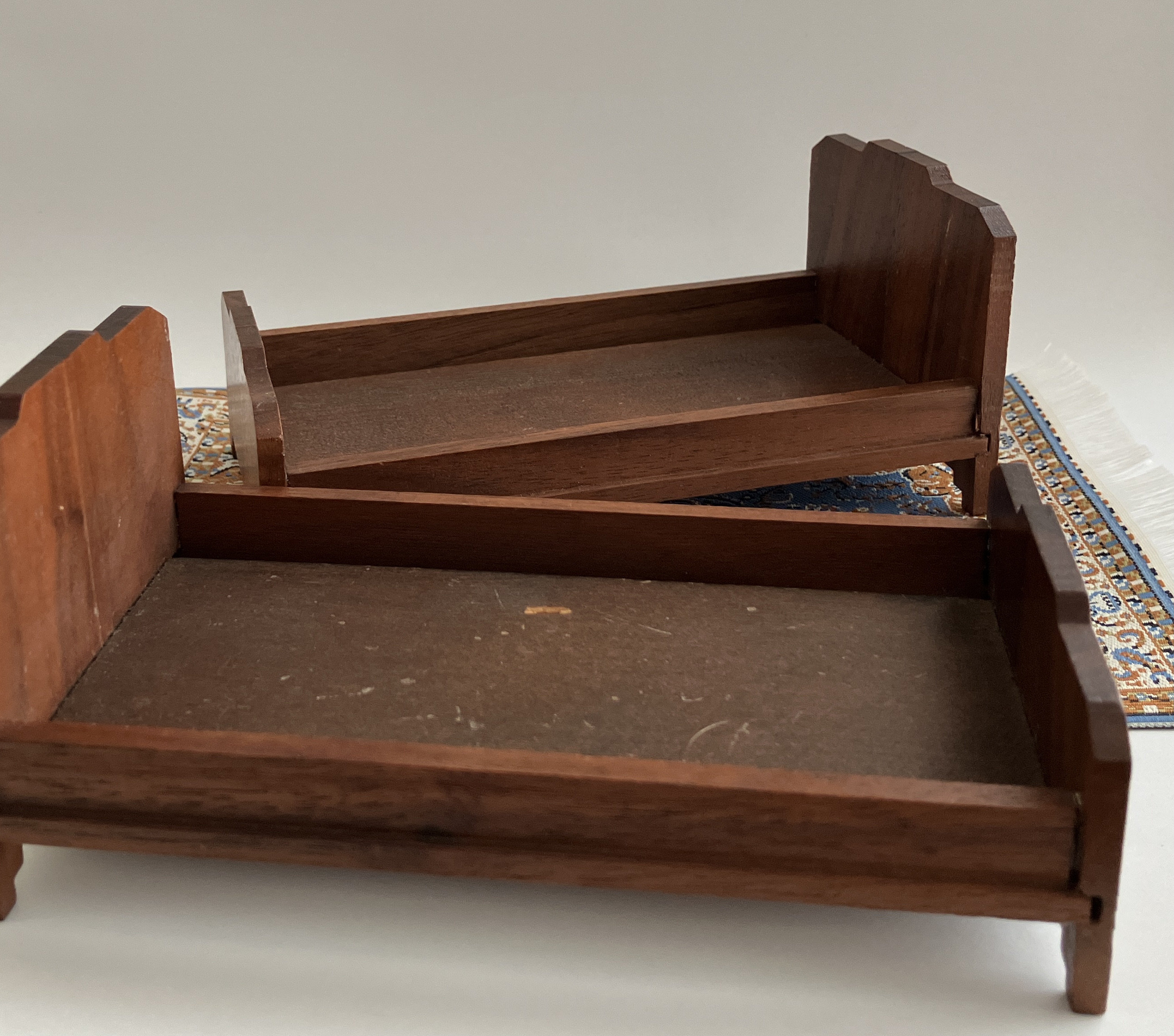 Strombecker Doll Furniture Twin Beds, Nightstand Vanity / Wooden ...