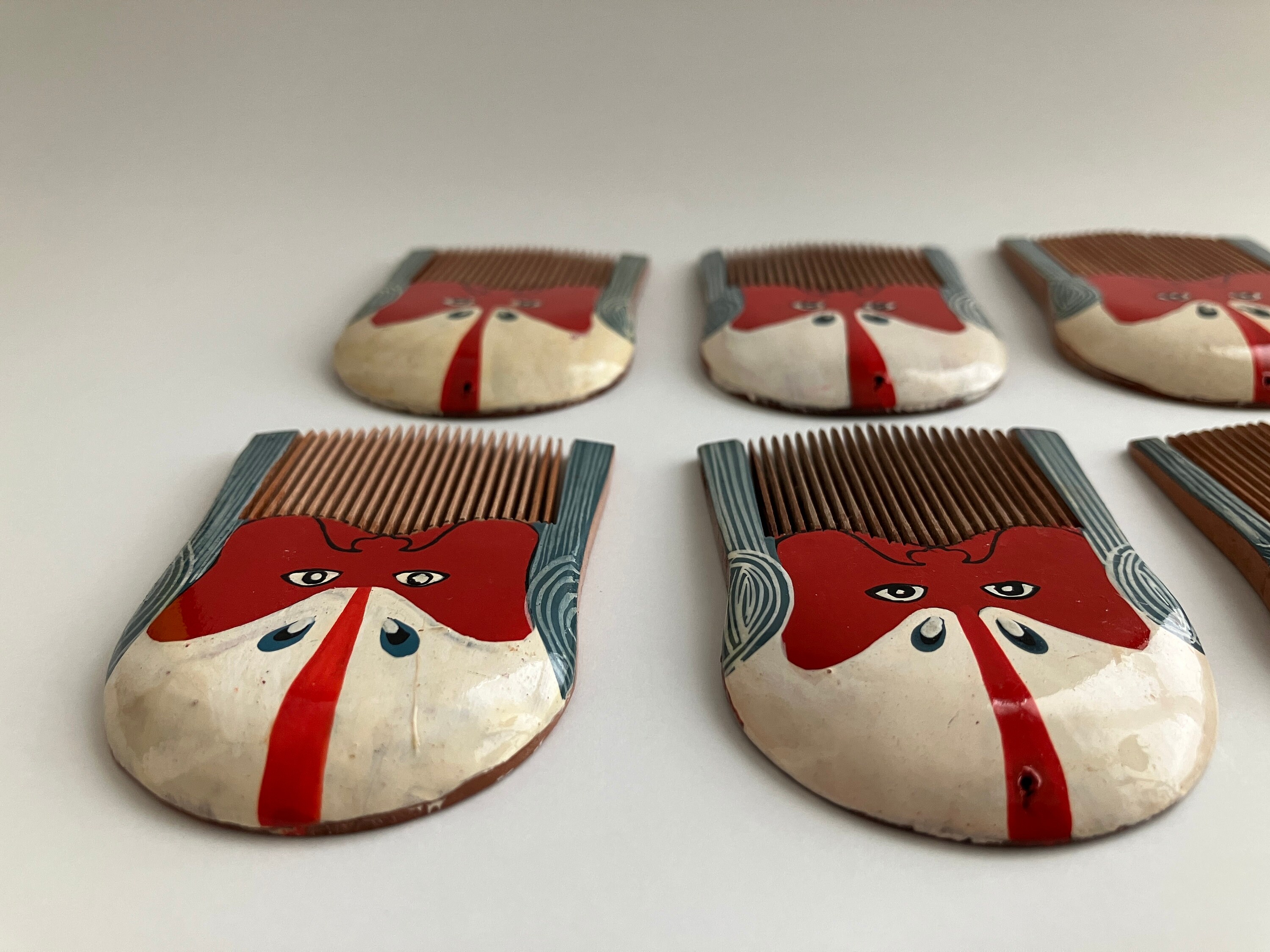 Wooden Chinese Hair Comb/pick With Hand Painted Face / Gift Ideas - Etsy