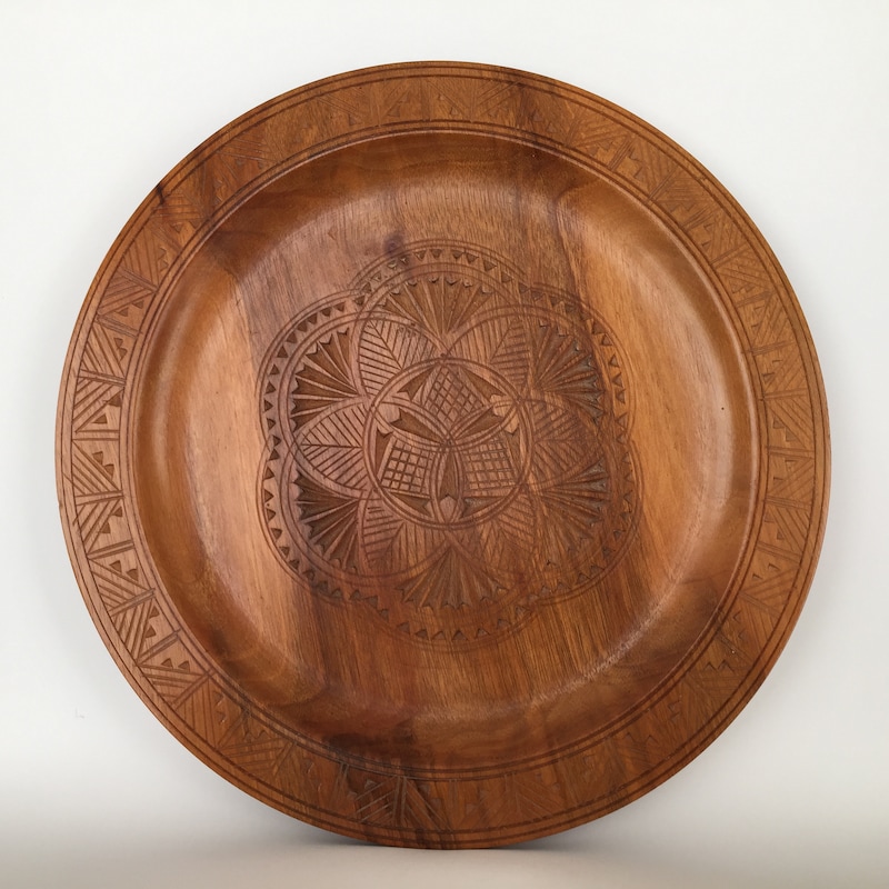 Wood Carved Plate - Etsy