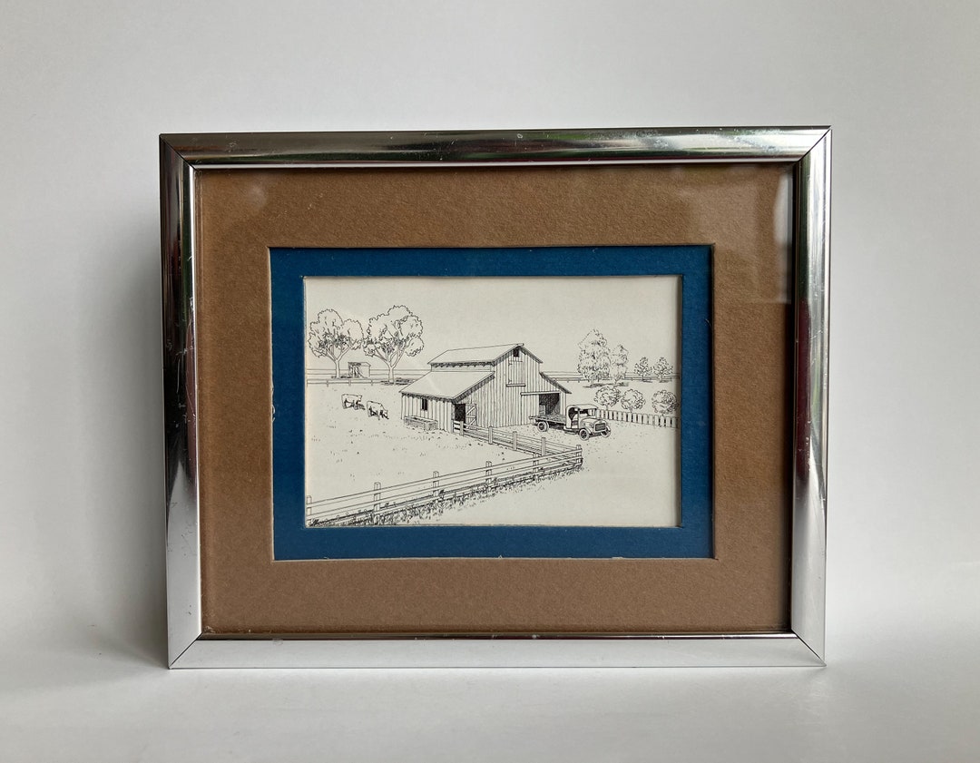 George Rosu Art Barn Scene / Small Framed Art / Farmhouse Decor - Etsy