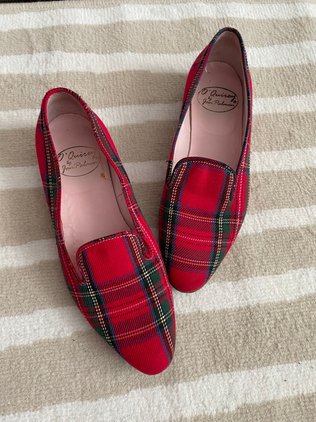 Vintage Tartan Loafers | Plaid Loafers - Etsy