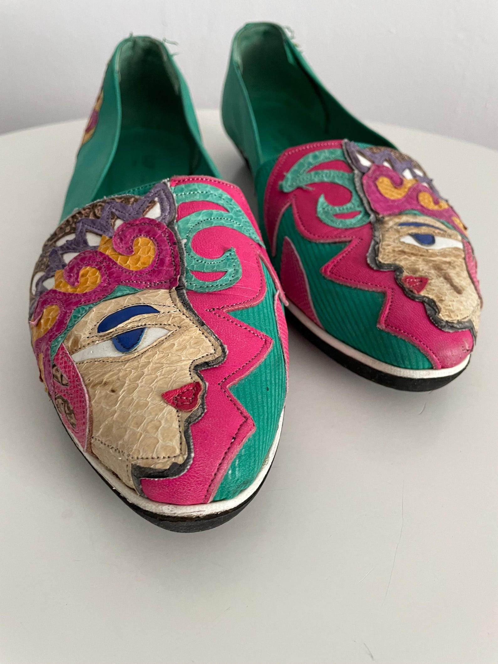 1980s Leather Flats | Vintage Leather Shoes - Etsy