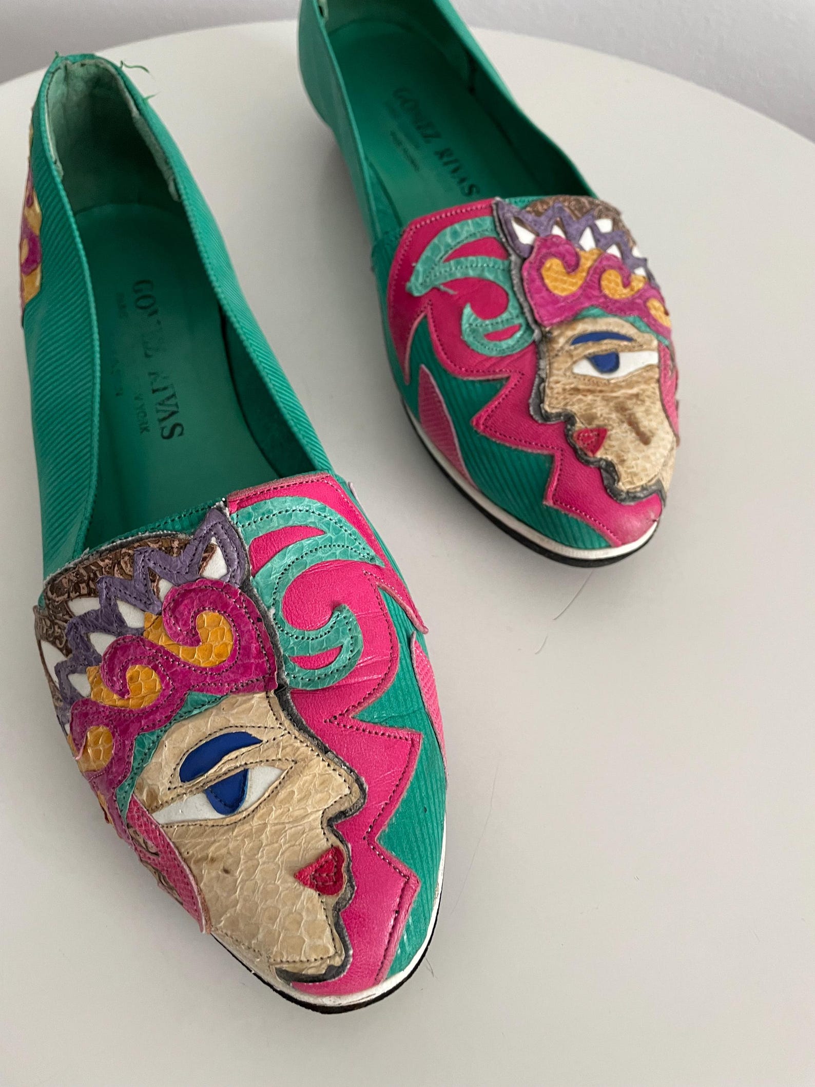 1980s Leather Flats | Vintage Leather Shoes - Etsy