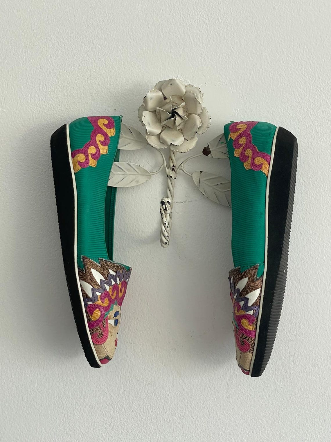 1980s Leather Flats | Vintage Leather Shoes - Etsy