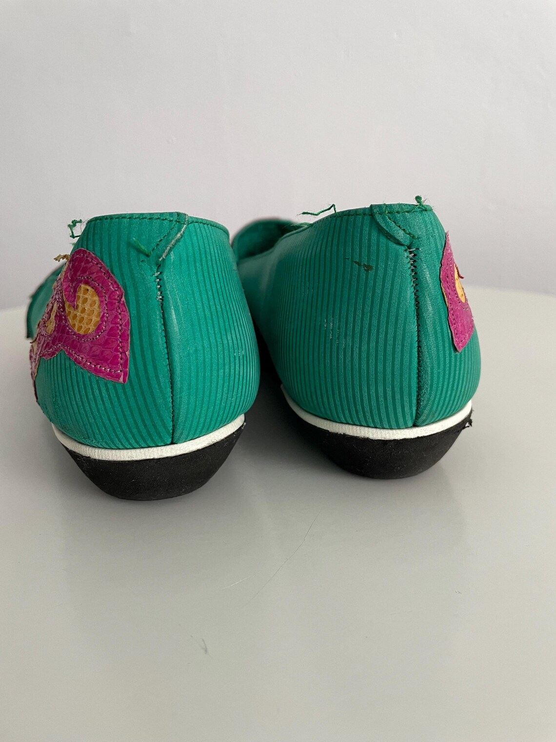 1980s Leather Flats | Vintage Leather Shoes - Etsy