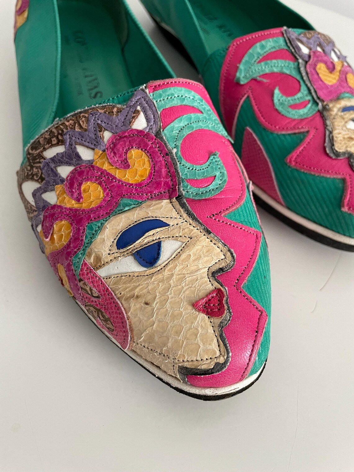 1980s Leather Flats | Vintage Leather Shoes - Etsy