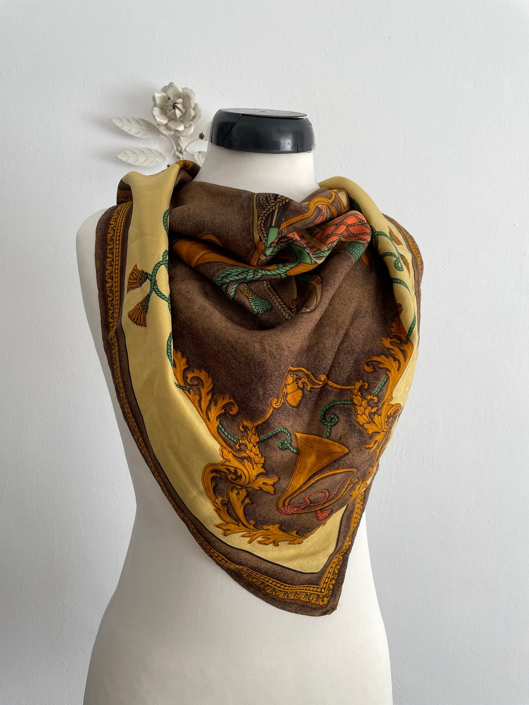 1960s Silk Scarf | Vintage 60s Silk Scarf - Etsy