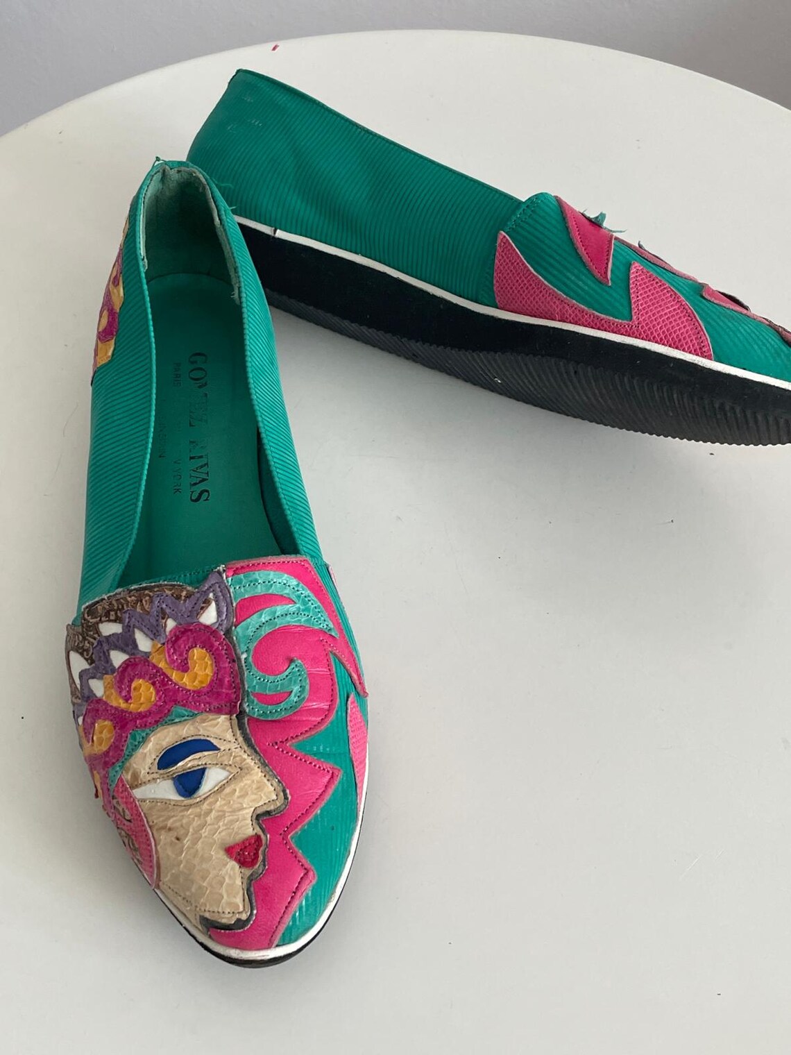 1980s Leather Flats | Vintage Leather Shoes - Etsy