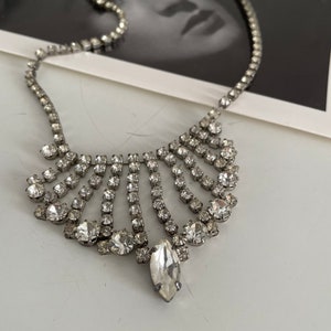 1950s Rhinestone Necklace | Vintage 50s Iridescent Necklace - Etsy