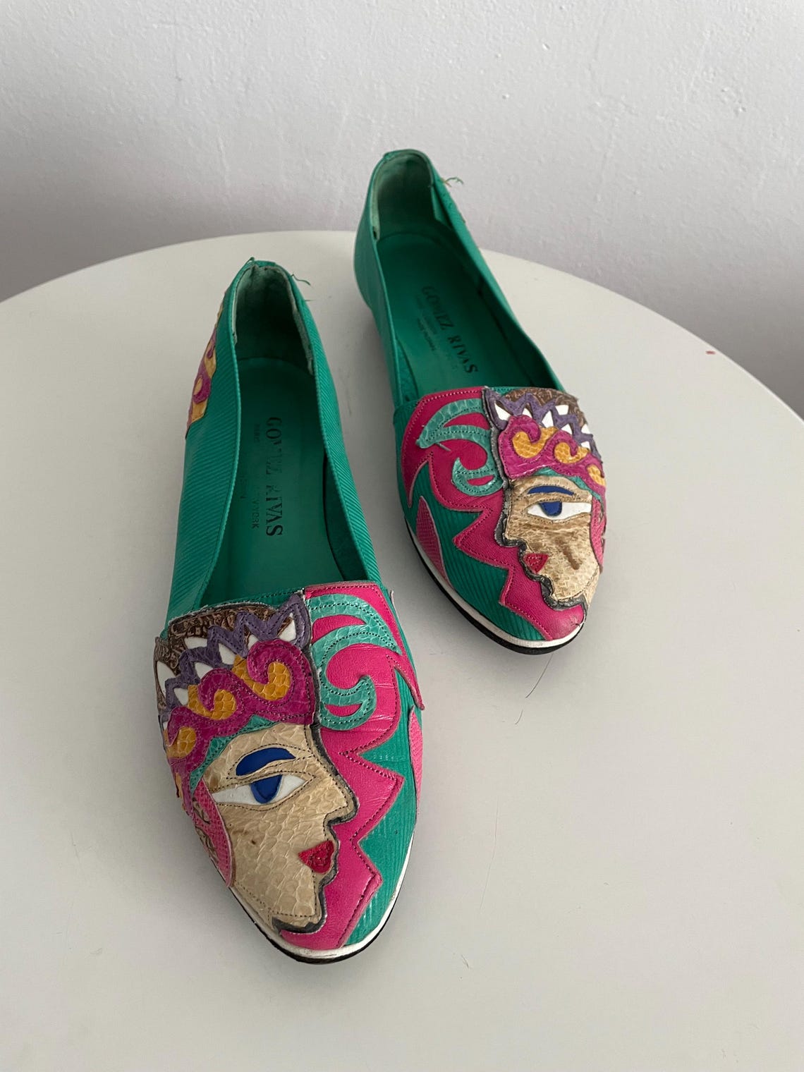 1980s Leather Flats | Vintage Leather Shoes - Etsy