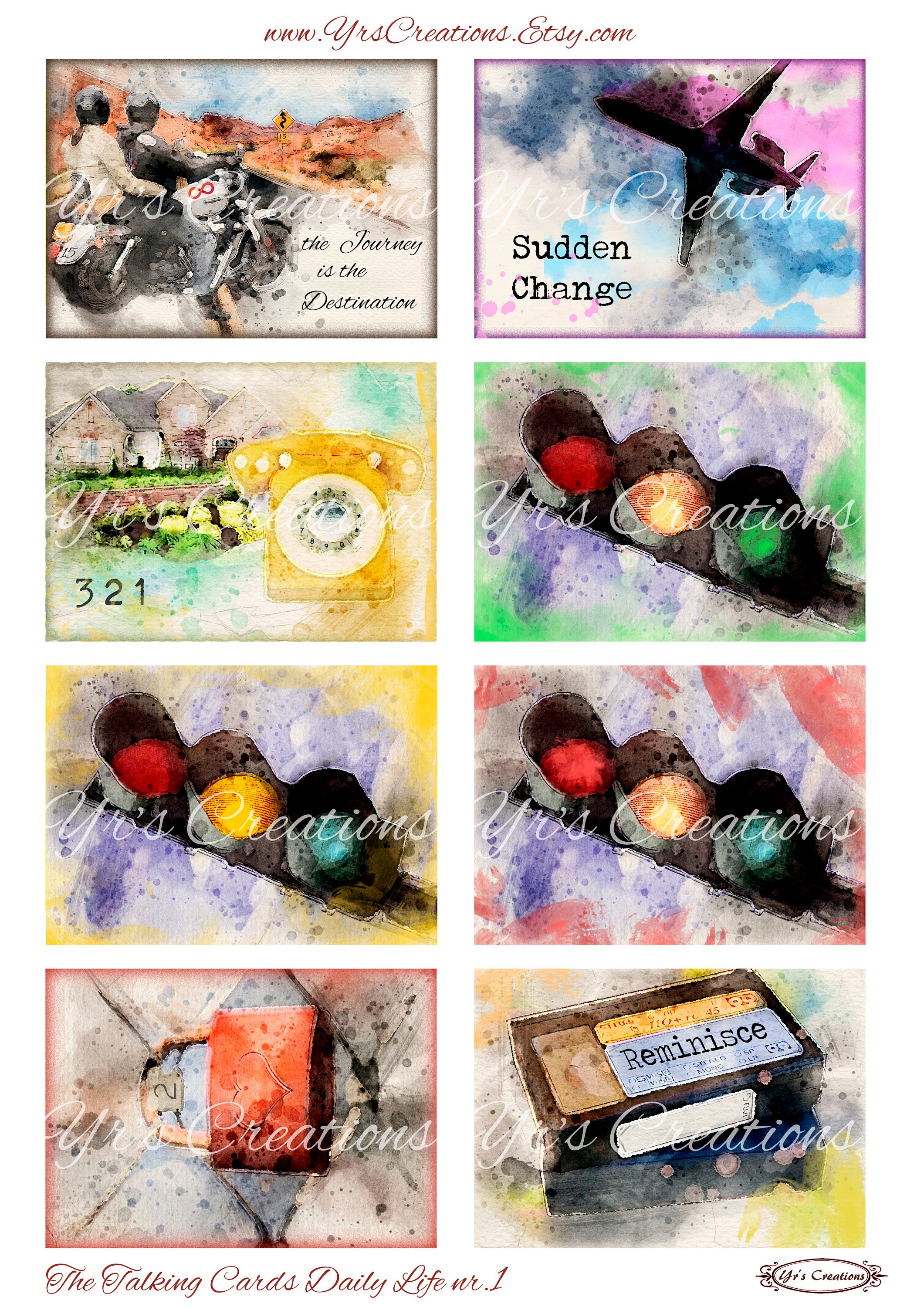 PRINTABLE ORACLE CARDS Daily Life Theme Mix N Match and | Etsy