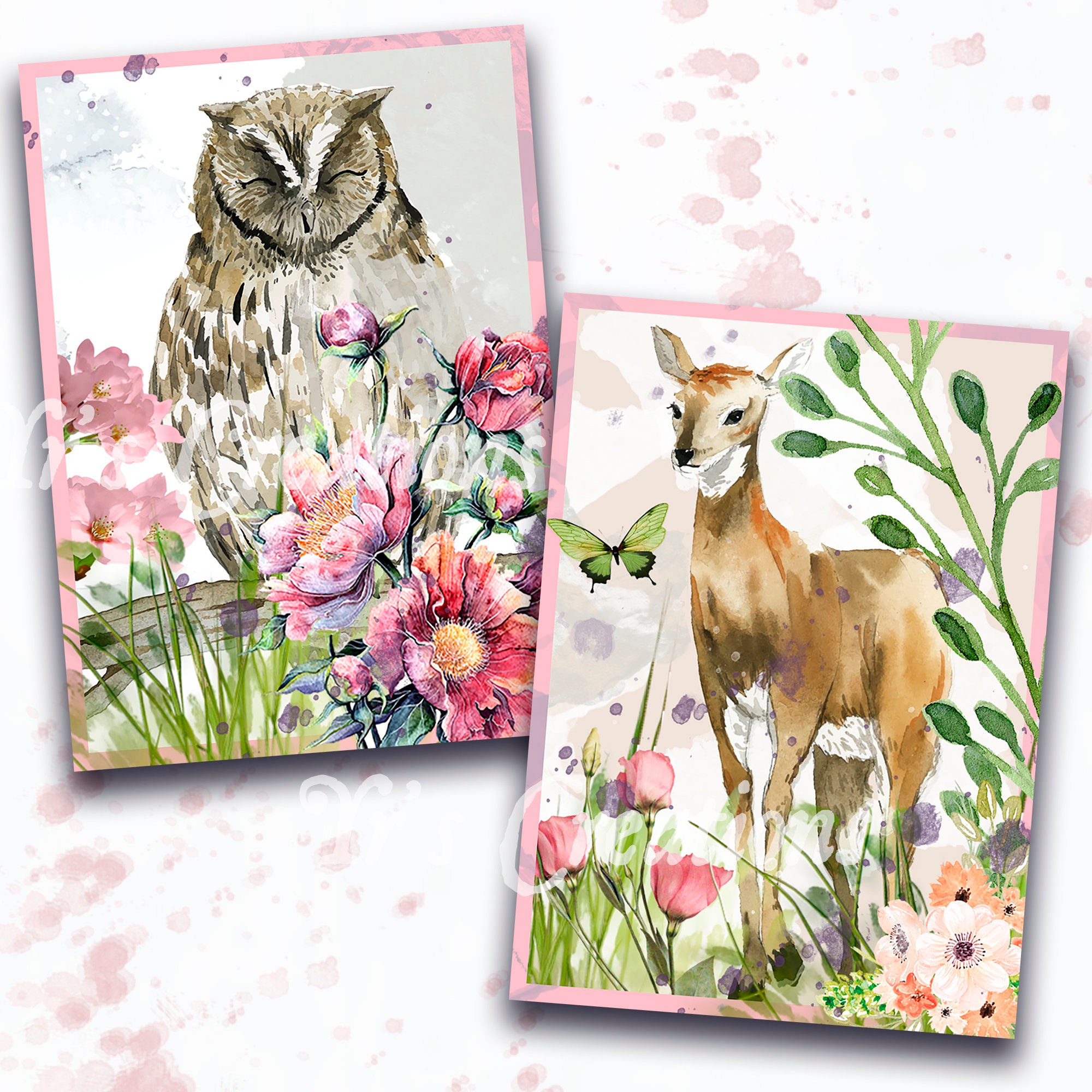 FOREST ANIMAL CARDS Printable Woodland Animals Gift Tags | Etsy