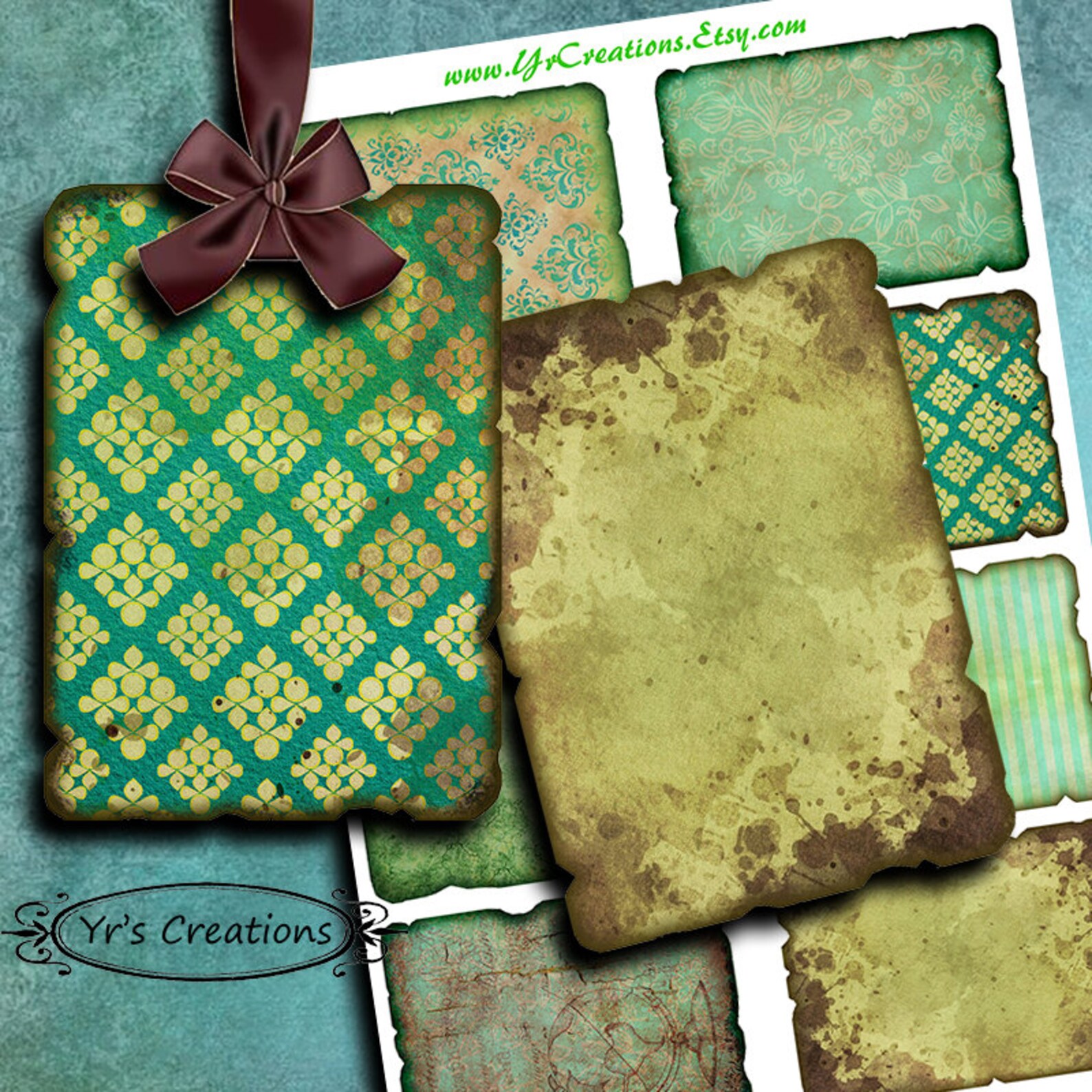 SHABBY CHIC Backgrounds ATC Cards Digital Collage Sheet | Etsy