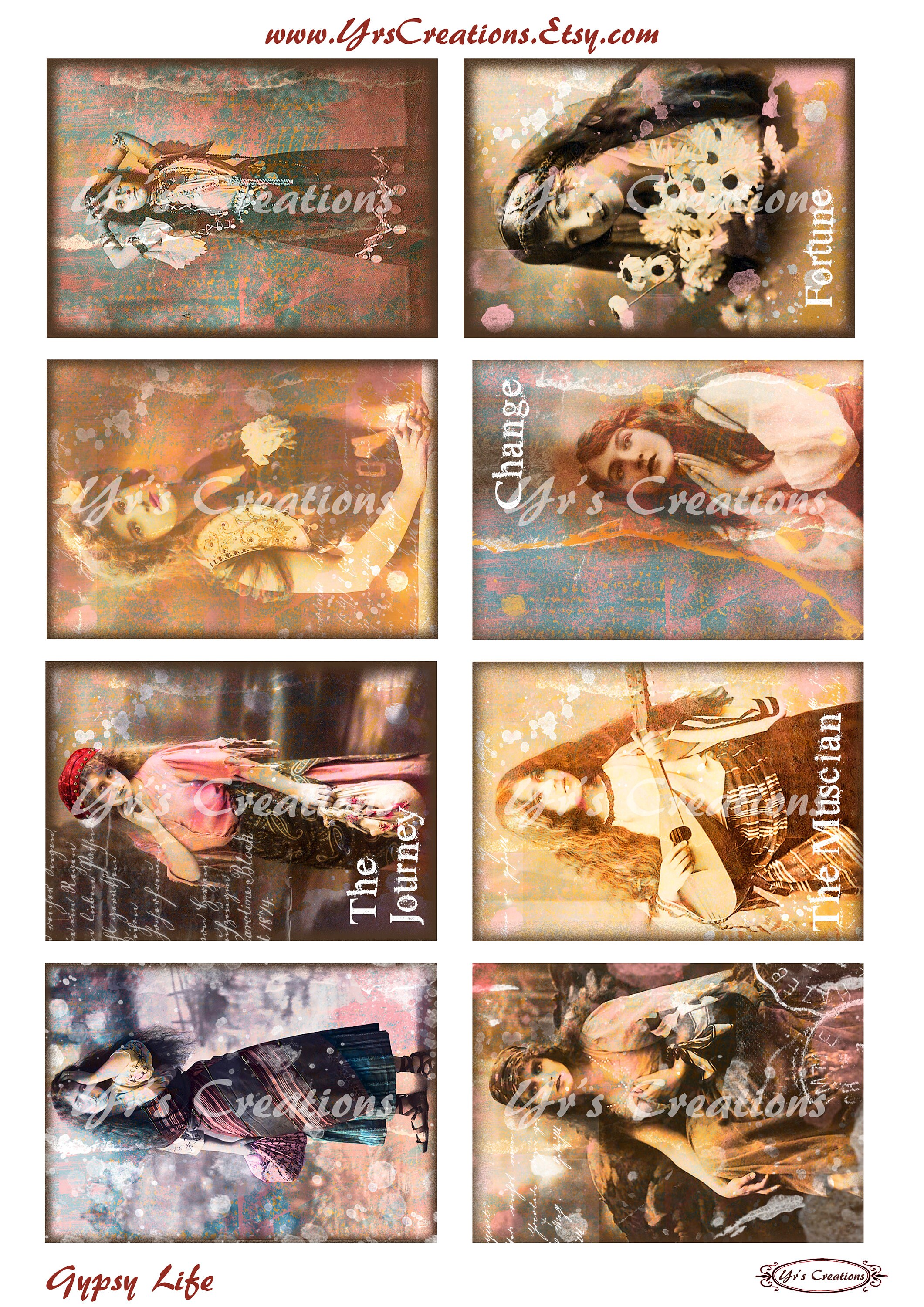 Printable Digital Sheet GYPSY LIFE EPHEMERA Bohemian Junk - Etsy