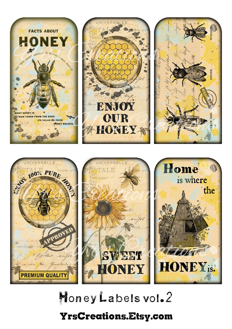 PRINTABLE HONEY LABELS Bee Tags for Jars vol.2 Beekeeper | Etsy
