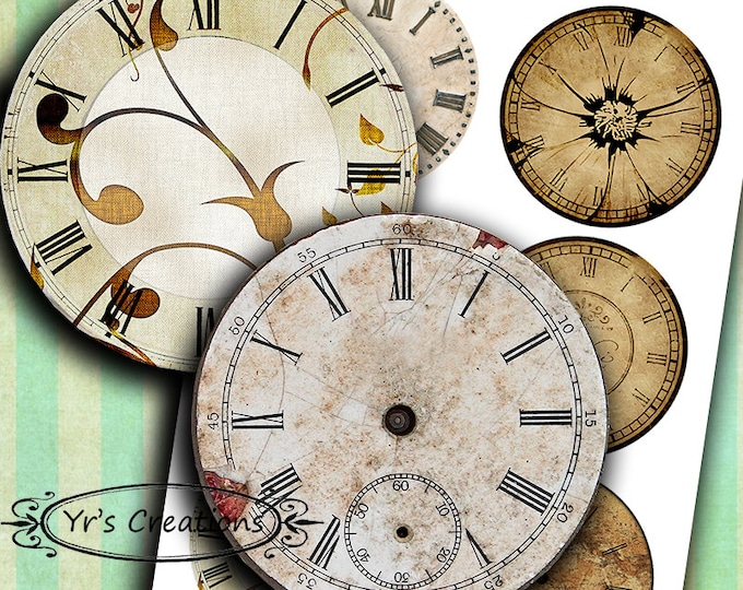 Antique Clock Faces Printable Circle Images Vintage Clock Faces for ...