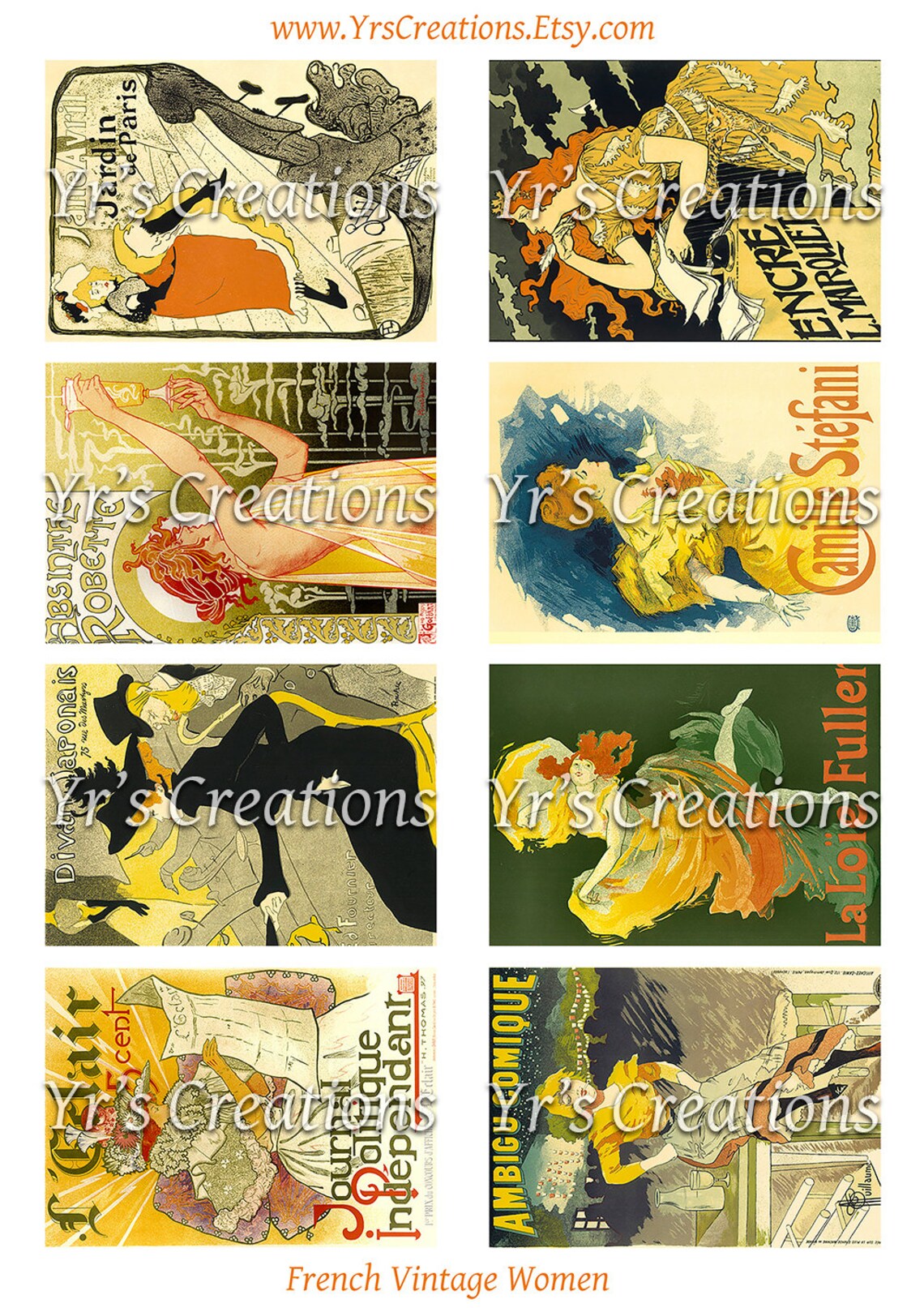 FRENCH VINTAGE WOMEN Atc Cards Printable Paper for Mixed | Etsy