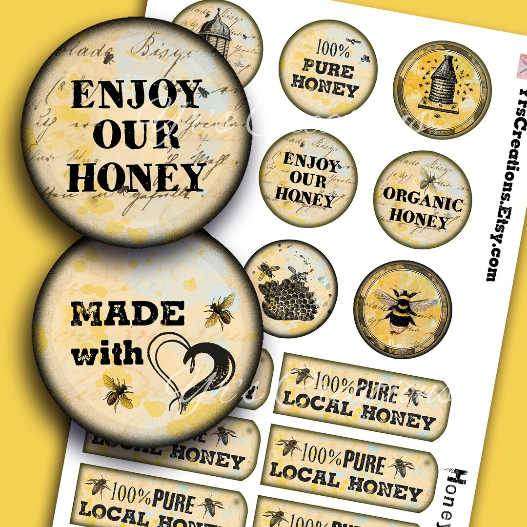 PRINTABLE HONEY TAGS Bee Tags Jar Tags Beekeeper Gift - Etsy