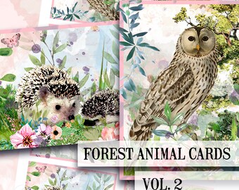 FOREST ANIMAL CARDS Printable Woodland Animals Gift Tags | Etsy