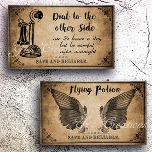 MAGIC POTION LABELS Printable Digital Collage Sheet With 10 Gift Tags ...
