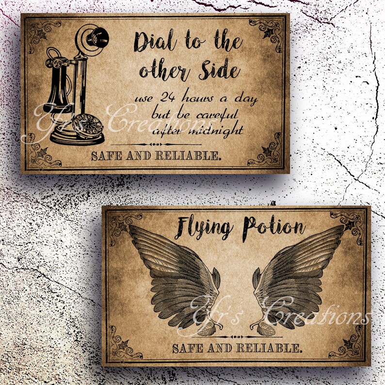 MAGIC POTION LABELS Printable Digital Collage Sheet With 10 - Etsy