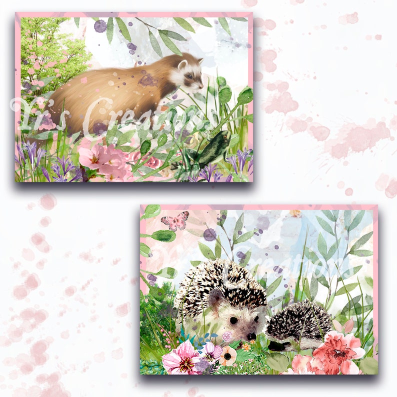 FOREST ANIMAL CARDS Digital Collage Sheet Woodland Animals - Etsy