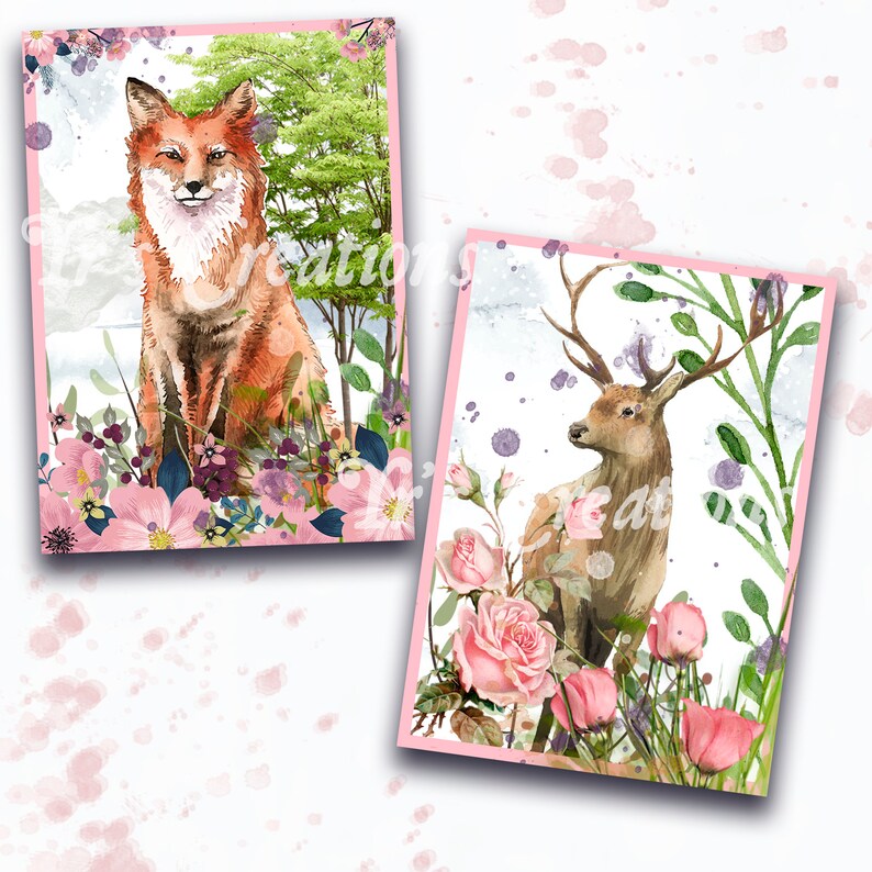 FOREST ANIMAL CARDS Printable Woodland Animals Gift Tags | Etsy
