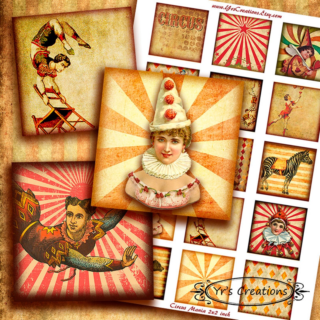SCRAPBOOK PAPER CIRCUS Collage Paper for Scrapbooking Greeting Cards ...