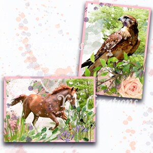 FOREST ANIMAL CARDS, Digital Collage Sheet, Woodland Animals, Owl ...