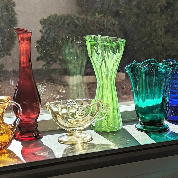 Colored Glass Vases - Etsy