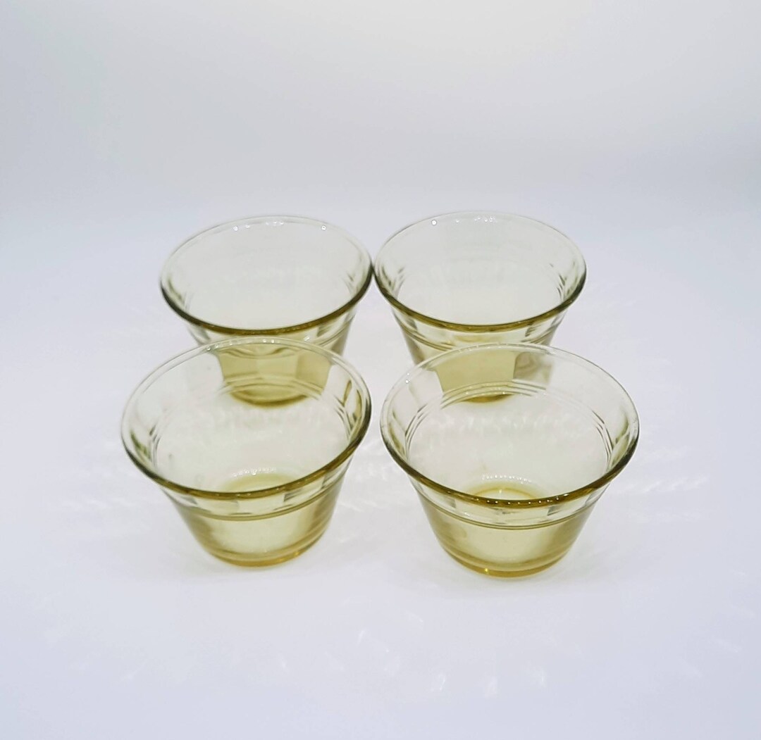 Yellow Glass Mexico Custard Cups Glass Cups Mexican Flan Cups - Etsy