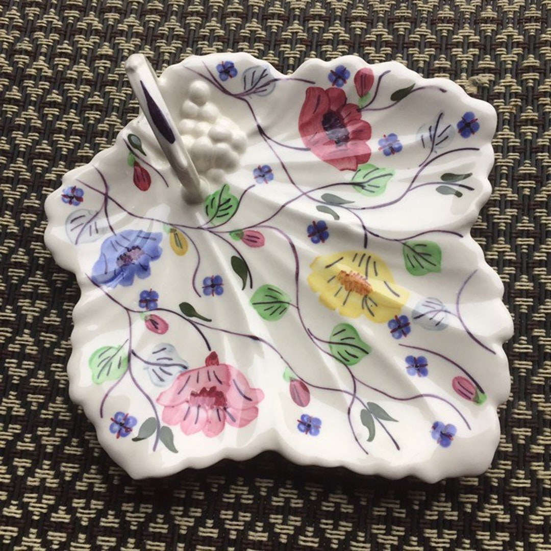 Blue Ridge chintz Handle Mapleleaf Plate - Etsy