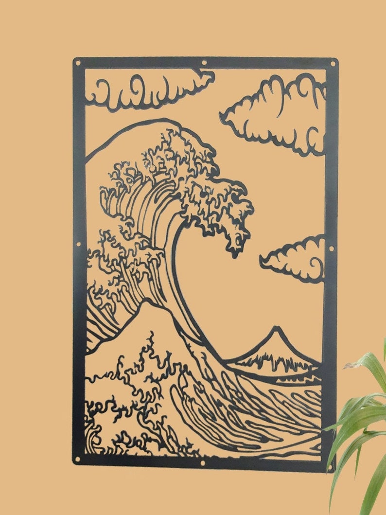 The Great Wave off Kanagawa. Japanese Wave. Oki Nami Ura Hokusai Metal ...