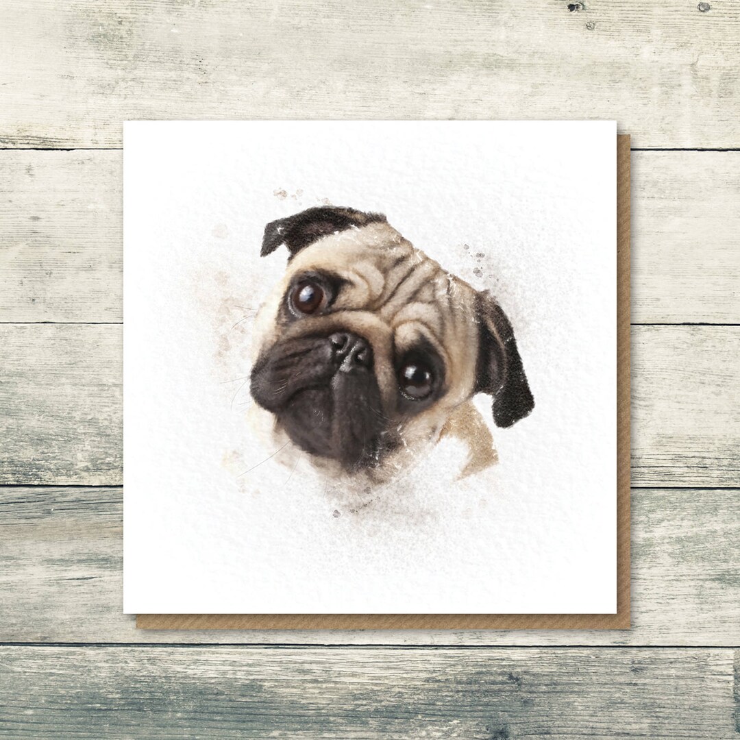 Pug Card Pug Birthday Card Dog Card Cute Birthday Cards - Etsy UK