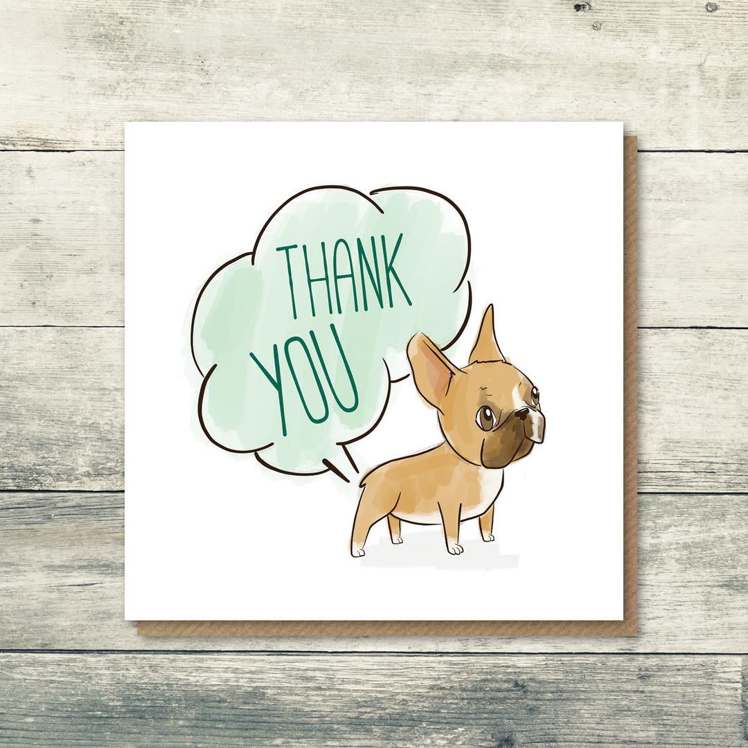 French Bulldog Thank You Card Thankyou Card French Bulldog - Etsy