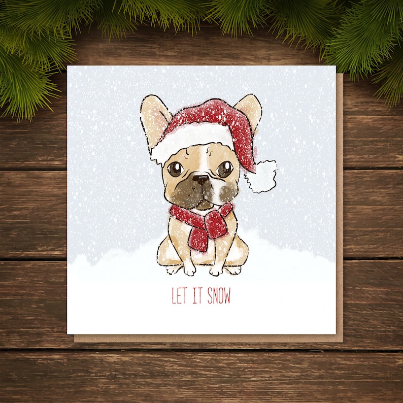 French Bulldog Christmas Card Holiday Cards Dog Christmas - Etsy UK