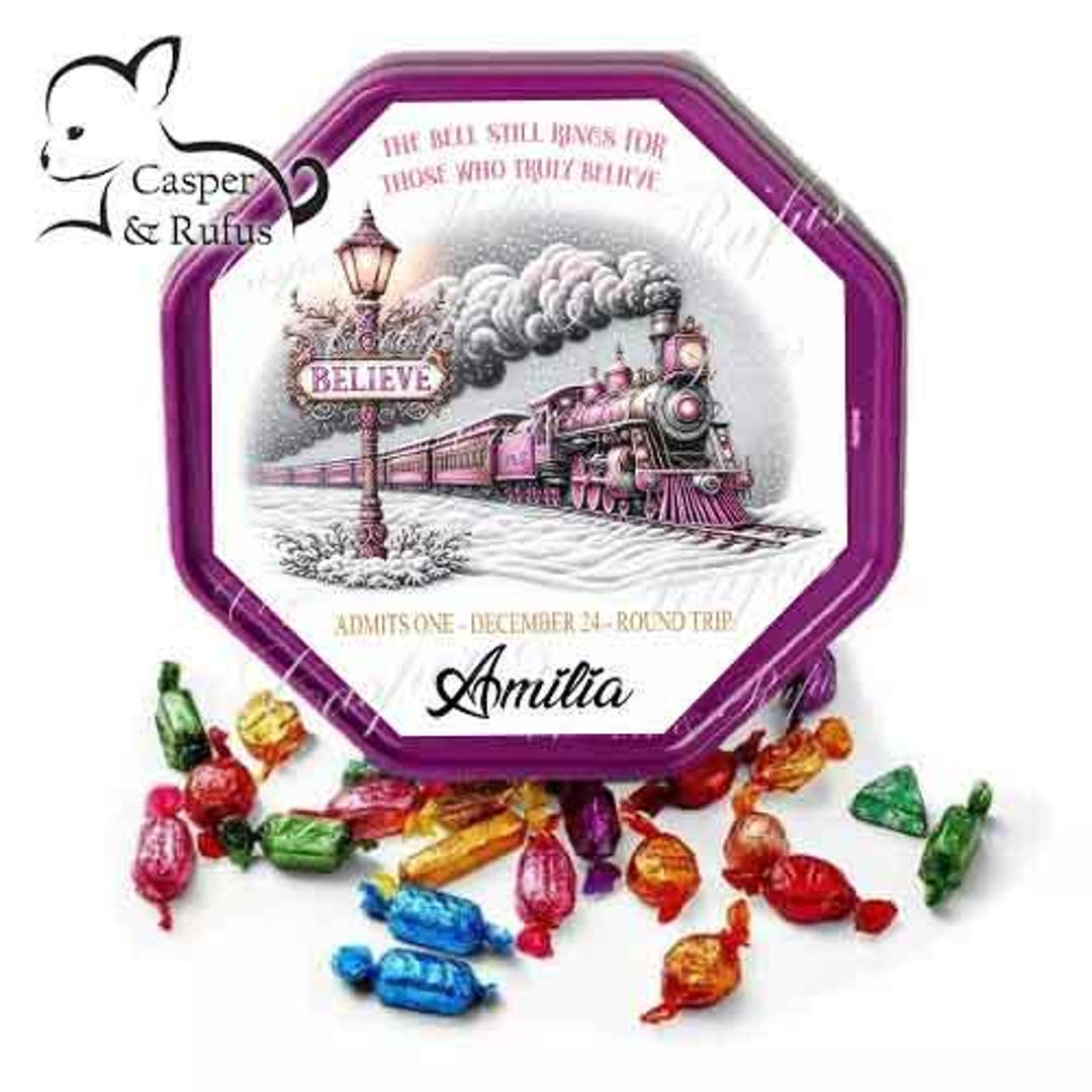Octagonal Chocolate Quality Tub Label Sticker: Printable Polar Express ...